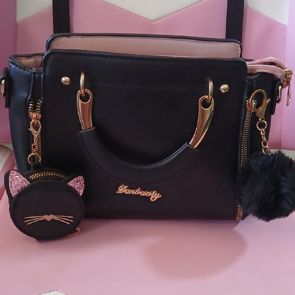 danbaoly | Bags | Black Satchel With Gold Details | Poshmark